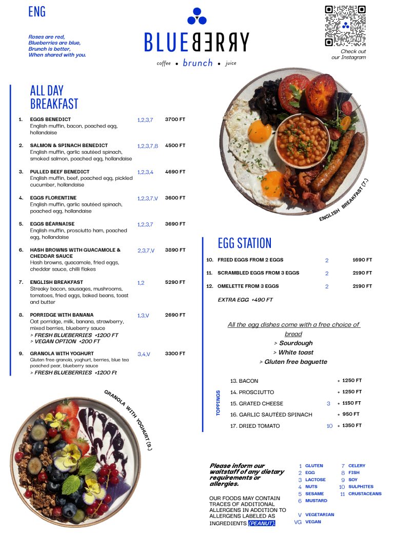 Menu – Blueberry Brunch